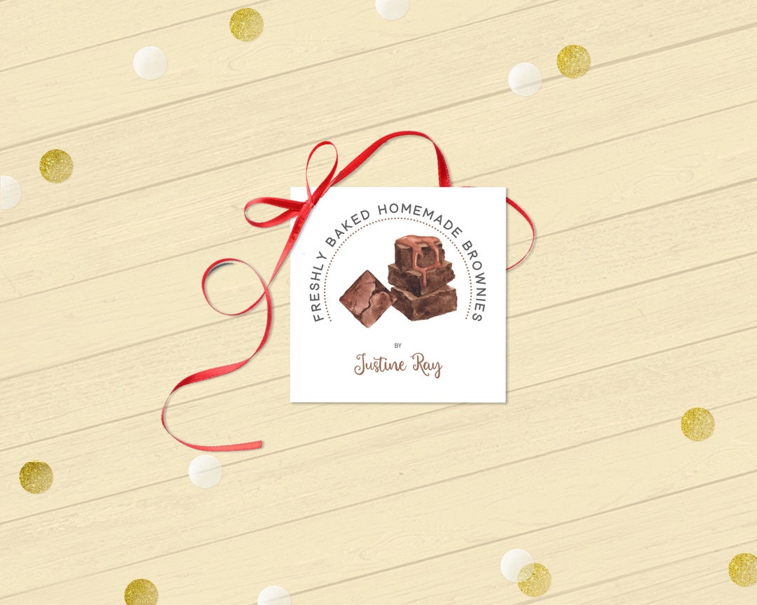Homemade Brownies Gift Tag, Freshly Baked Brownies Label, Chocolate ...