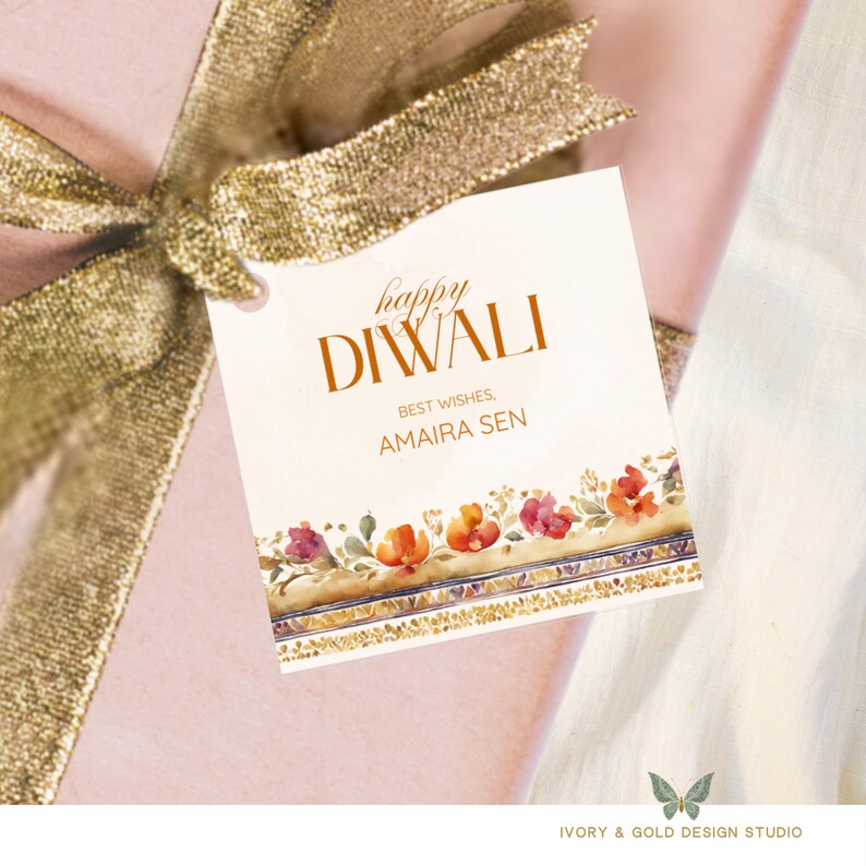 Editable Diwali Gift Tag - Personalized Indian Wedding Thank You Tag ...