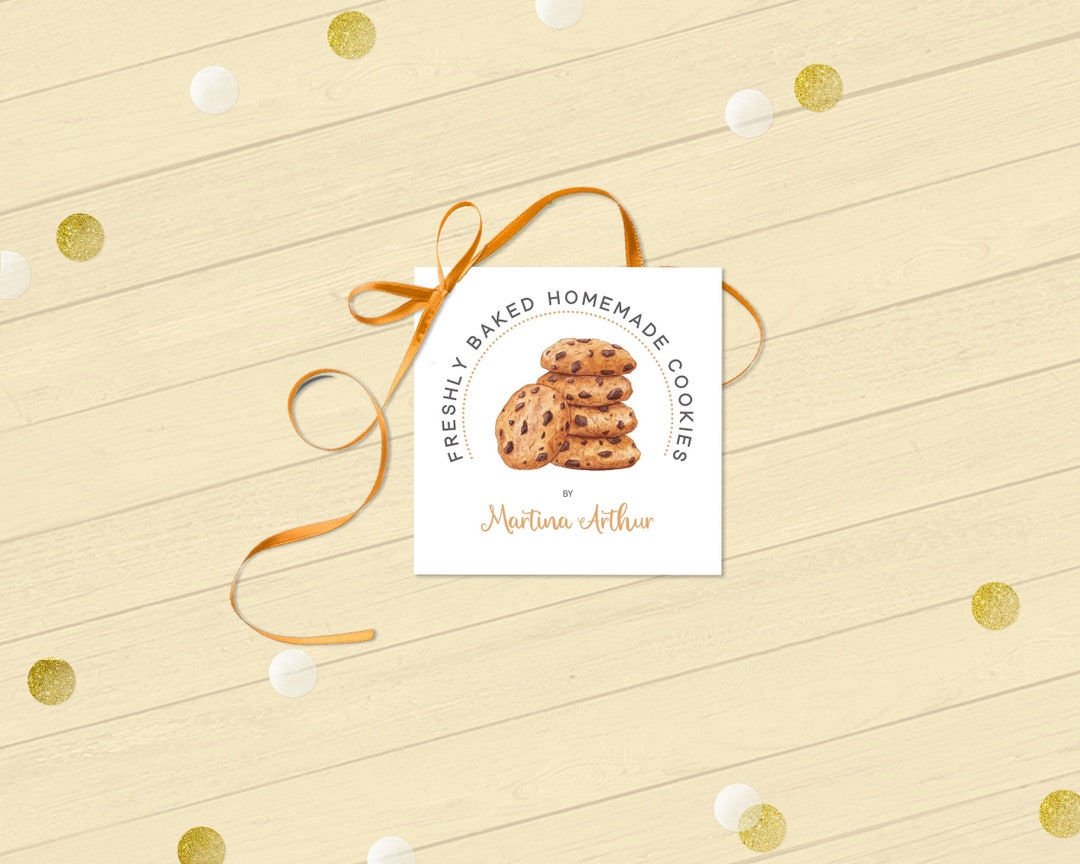 Homemade Cookies Gift Tag: Printable Corjl Template (2.5" X 2.5") - Etsy