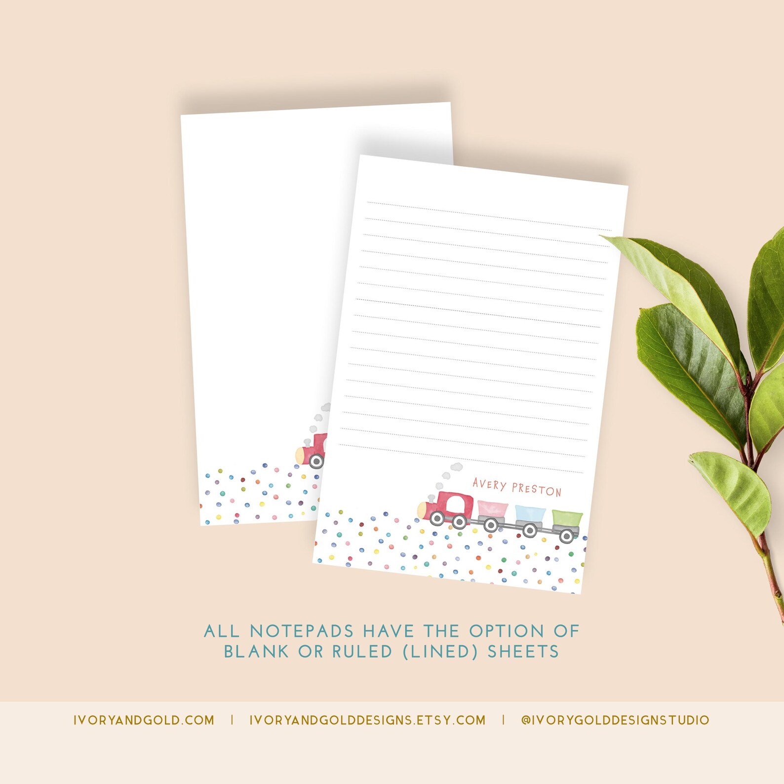 Personalized Train Notepad: Kids Stationery, to Do List - Etsy