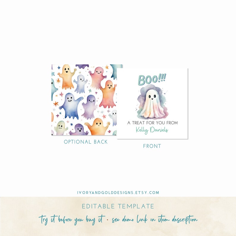 Editable Halloween Gift Tag: Spooky Ghost Trick or Treat Bag Tag ...