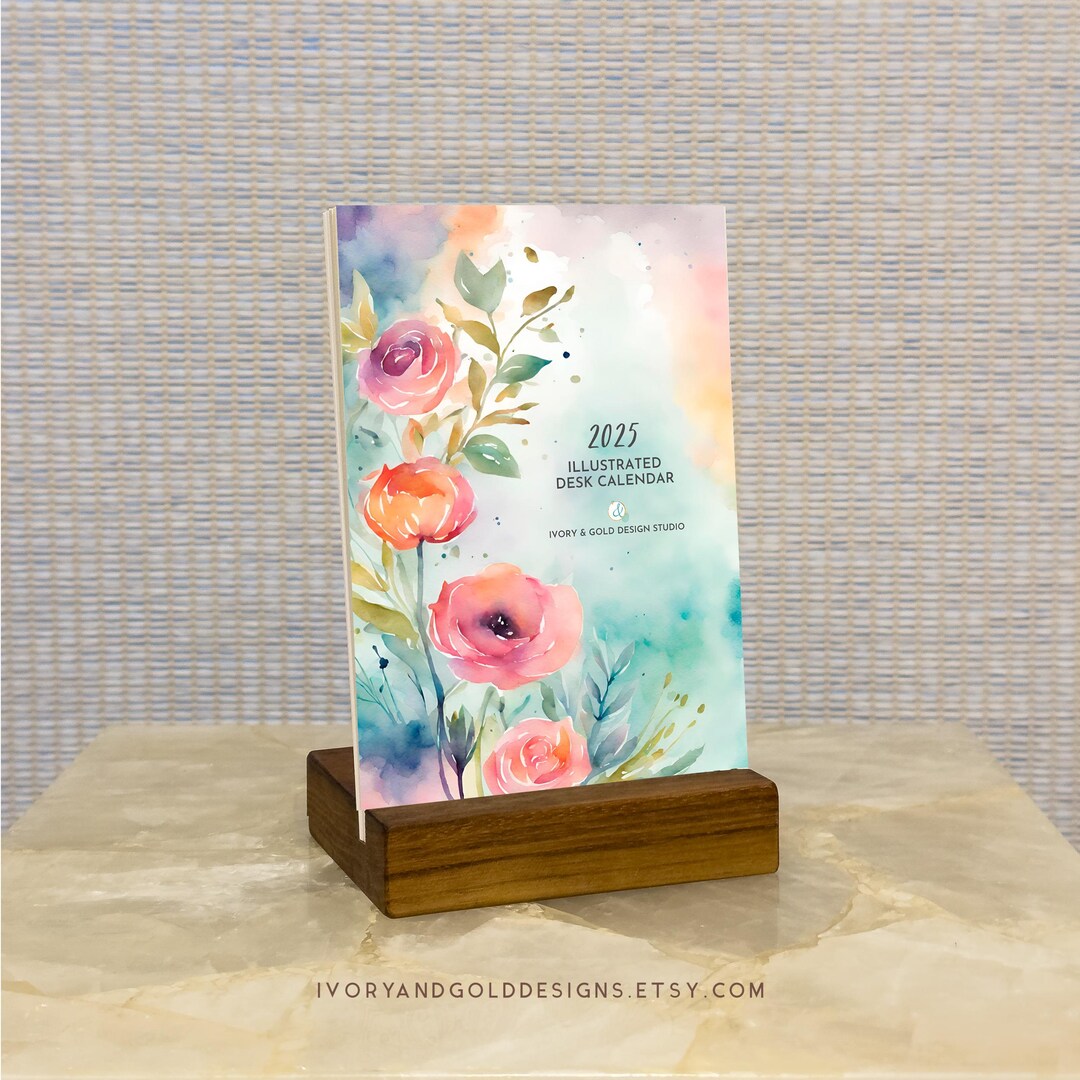 2025 Floral Desk Calendar W Stand - 12 Month Calendar Refill, Year at a ...