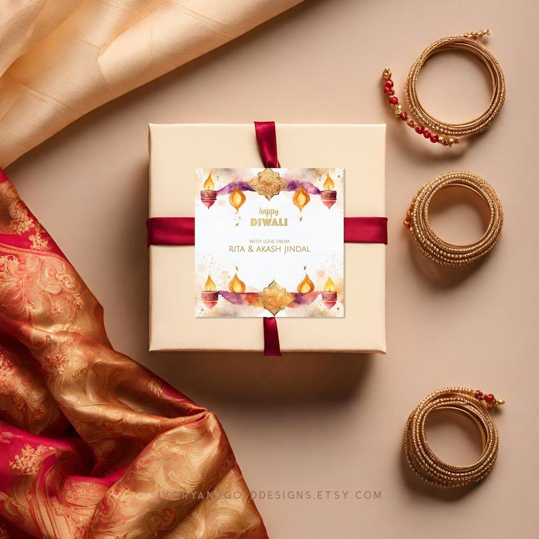 Indian Gift Tag | Housewarming Diwali Puja, Wedding Favor Bag Tag ...