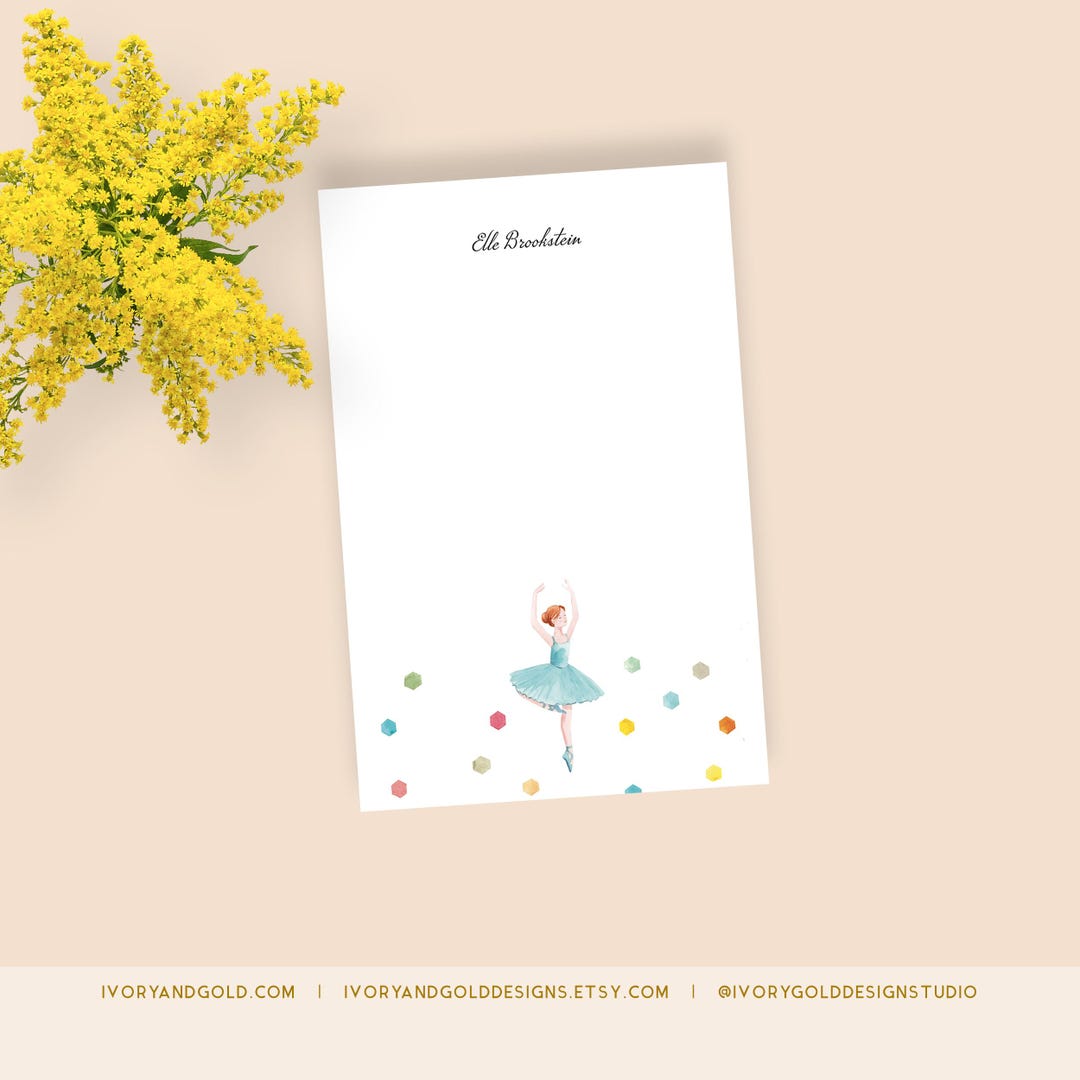 Personalized Ballerina Notepad: Ballet Stationery for Girls - Etsy
