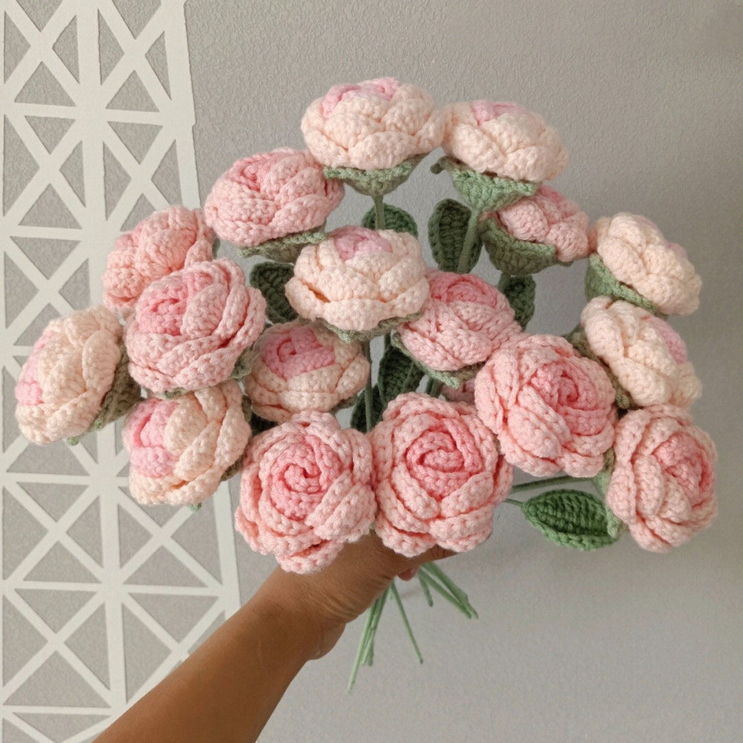 Handmade Rose Flowers Crochet Flower Bouquet for Friend - Etsy