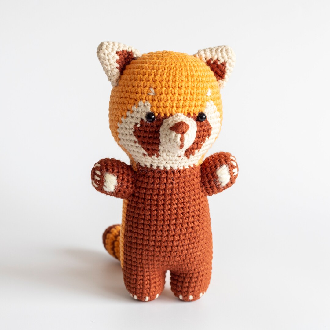 Crochet Red Panda Doll, Amigurumi Red Panda, Handmade Red Panda, Red ...