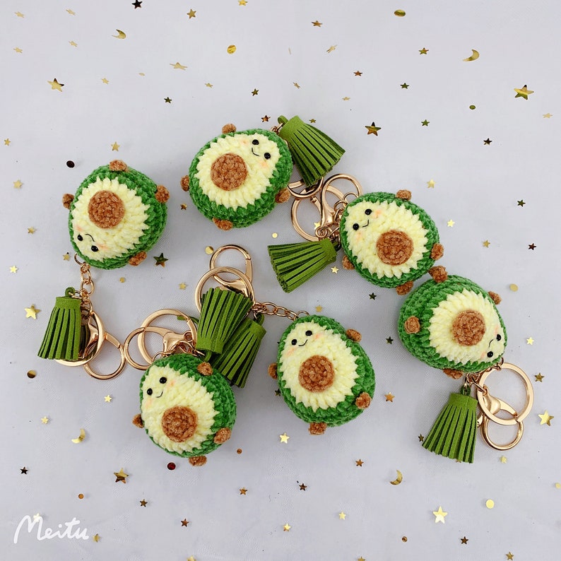 Amigurumi Avocado Keyring Avocado Keychain Crochet Avocado | Etsy