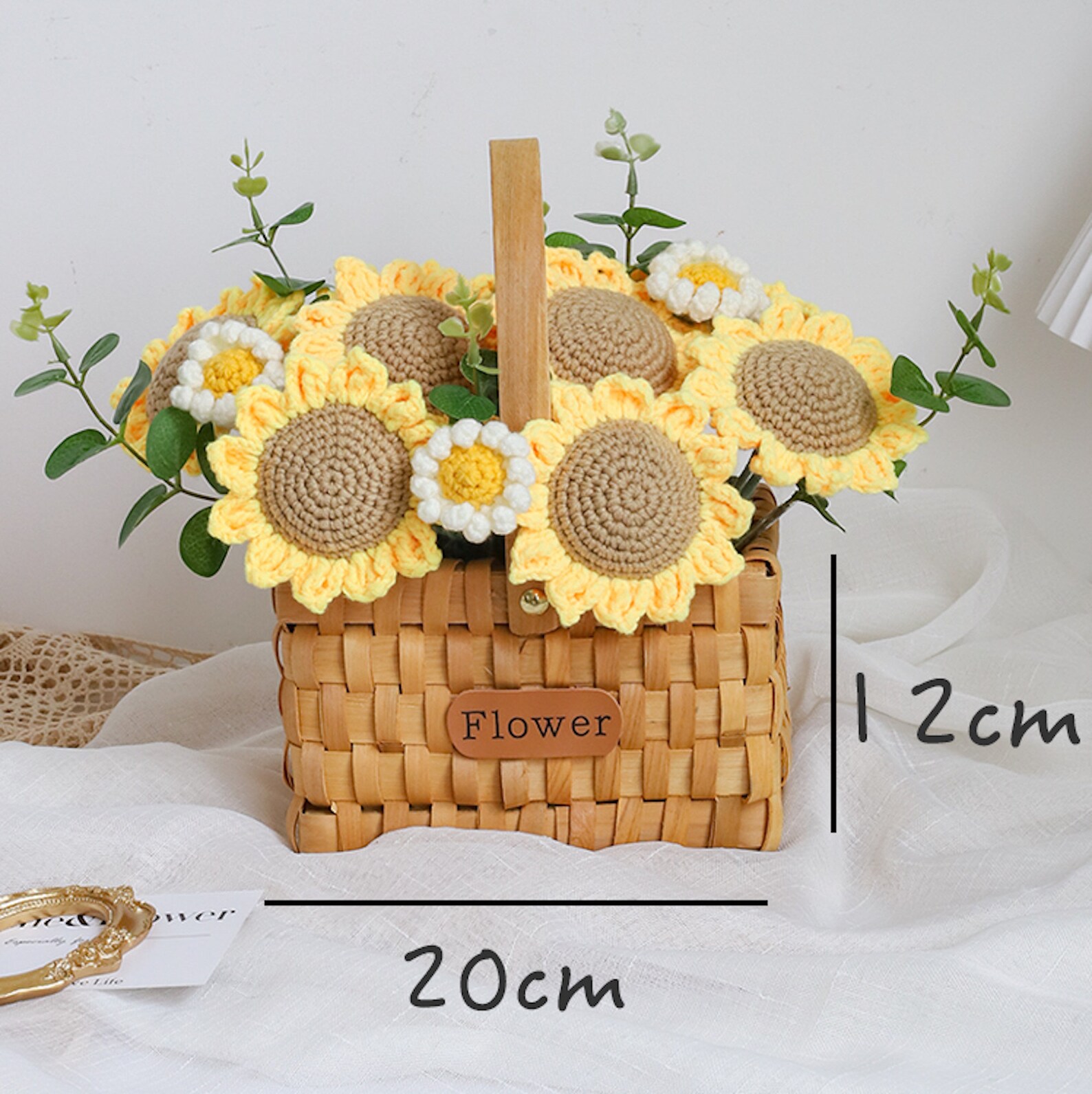 Crochet Sunflower Basket Crochet Flower Basket Handmade - Etsy