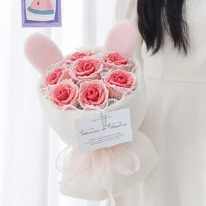 Handmade Rose Flowers Bouquet Crochet Flower Bouquet Bouquet - Etsy