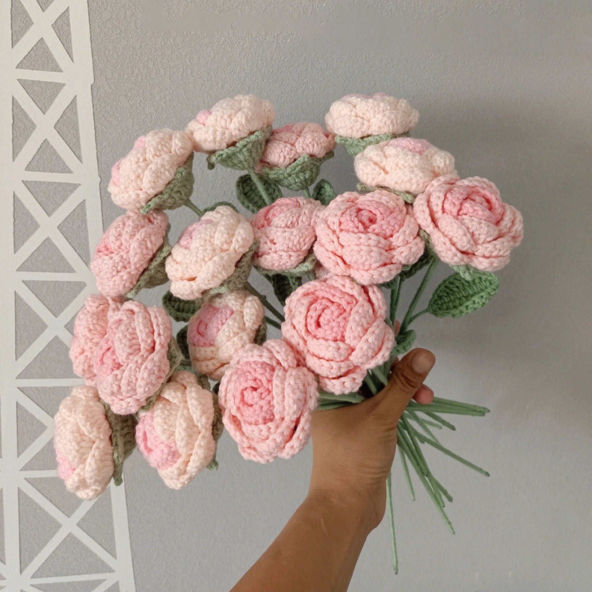 Handmade Rose Flowers Crochet Flower Bouquet for Friend - Etsy