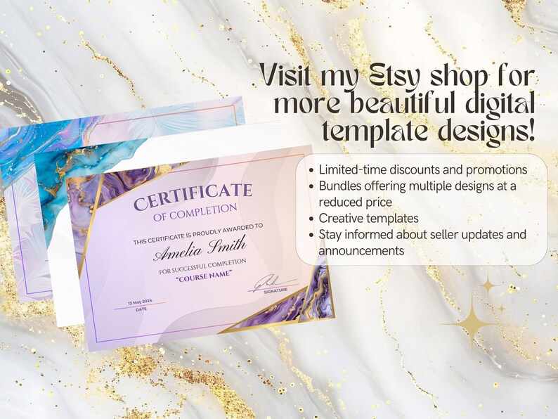 Canva Certificate of Achievement Template | Printable Award (digital ...