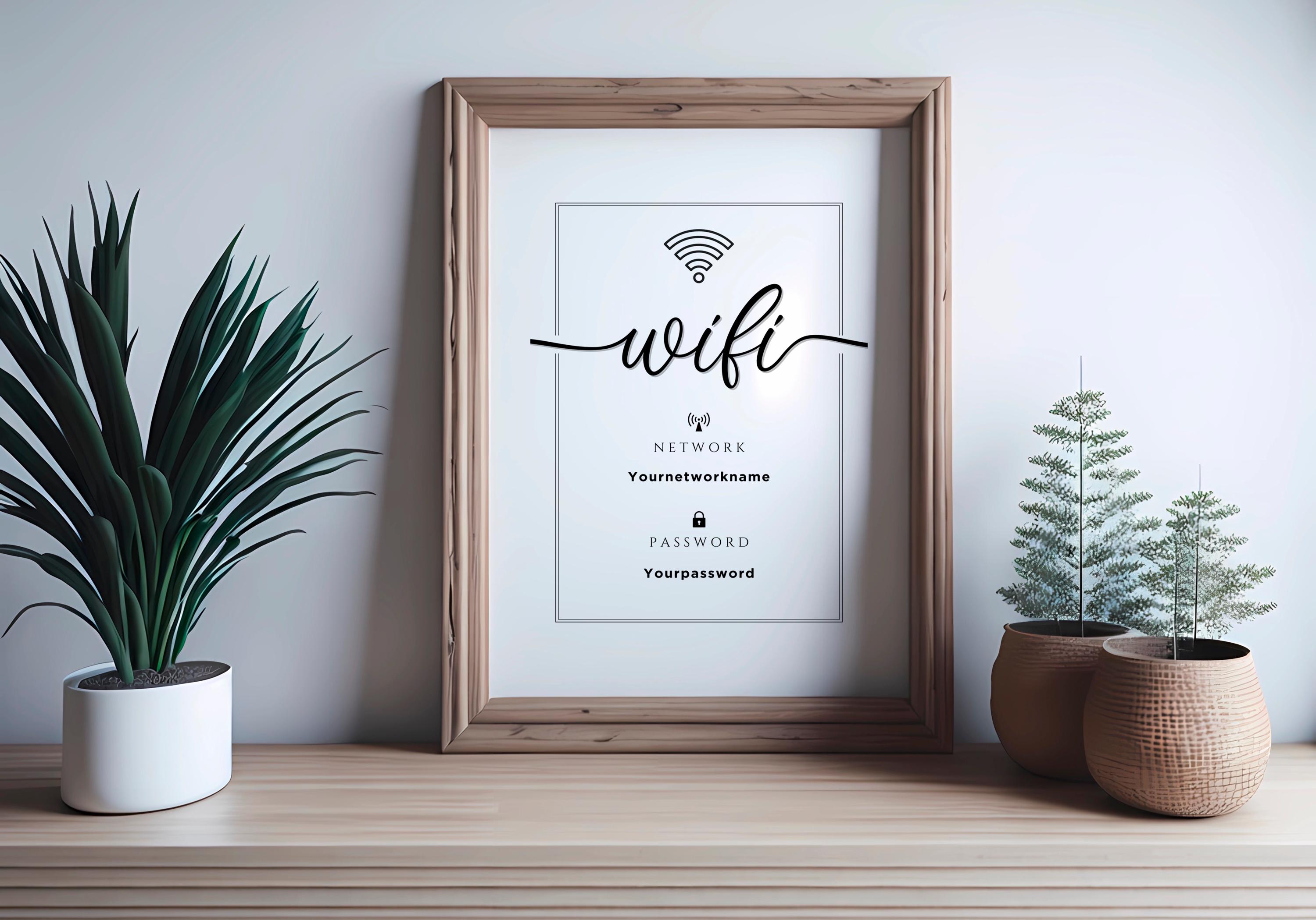 Editable Wifi Password Sign, Printable Canva Template (instant Download ...