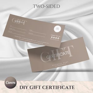 Editable Gift Voucher Template, Add Logo (canva) - Etsy