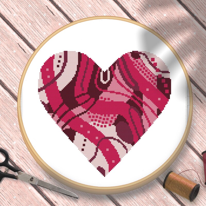 Heart Cross Stitch - Etsy