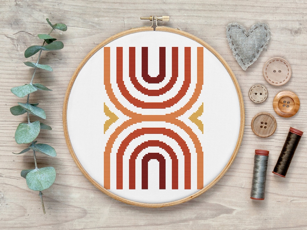 Boho Cross Stitch Pattern, Modern Cross Stitch Pattern, Abstract Cross ...