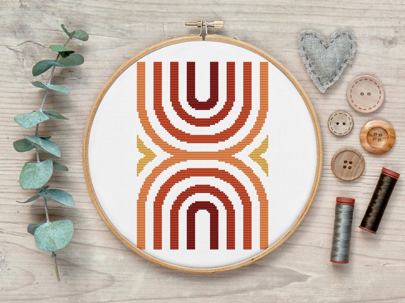 Boho Cross Stitch Pattern, Modern Cross Stitch Pattern, Abstract Cross ...