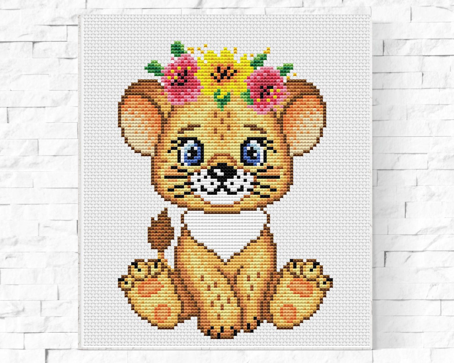 Lion Baby Cross Stitch Pattern. Nursery Cross Stitch Pattern PDF. Baby ...