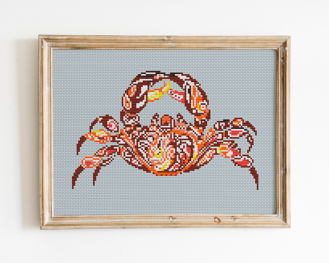 Cancer Zodiac Cross Stitch Pattern Astrology Cross Stitch | Etsy