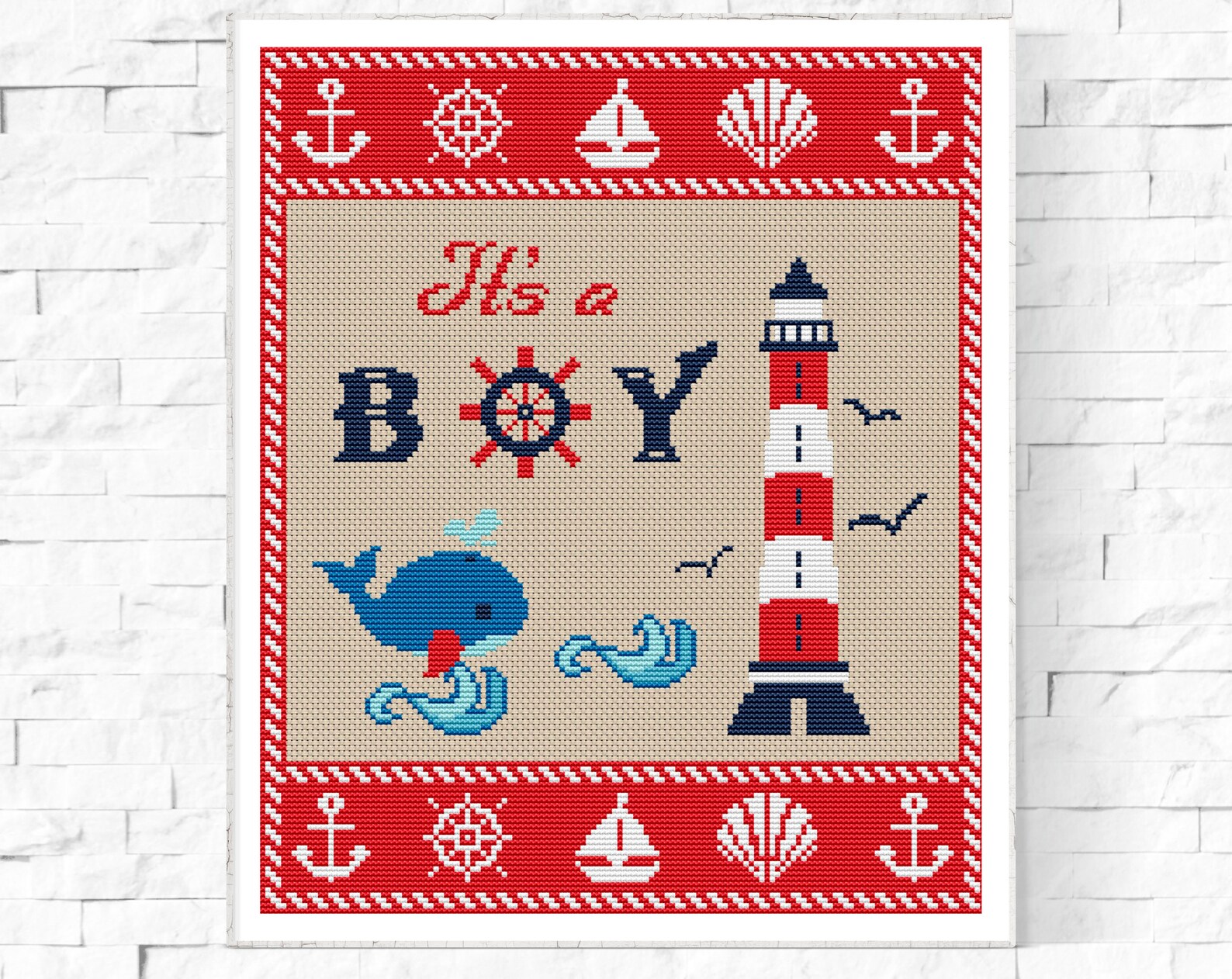 Baby Boy Cross Stitch Pattern, Boy Nursery Cross Stitch Pattern, Birth ...