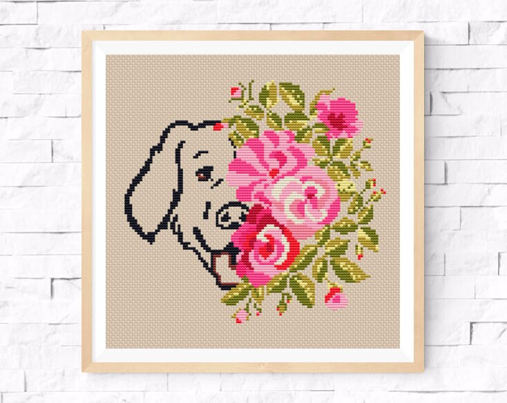 Dog Cross Stitch Pattern. Labrador Pattern. Modern Counted - Etsy