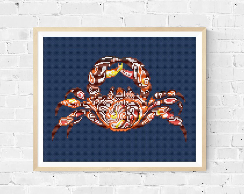 Cancer Zodiac Cross Stitch Pattern Astrology Cross Stitch | Etsy