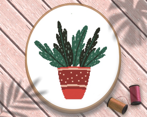 Plant Cross Stitch Pattern Floral Cross Stitch Botanical | Etsy