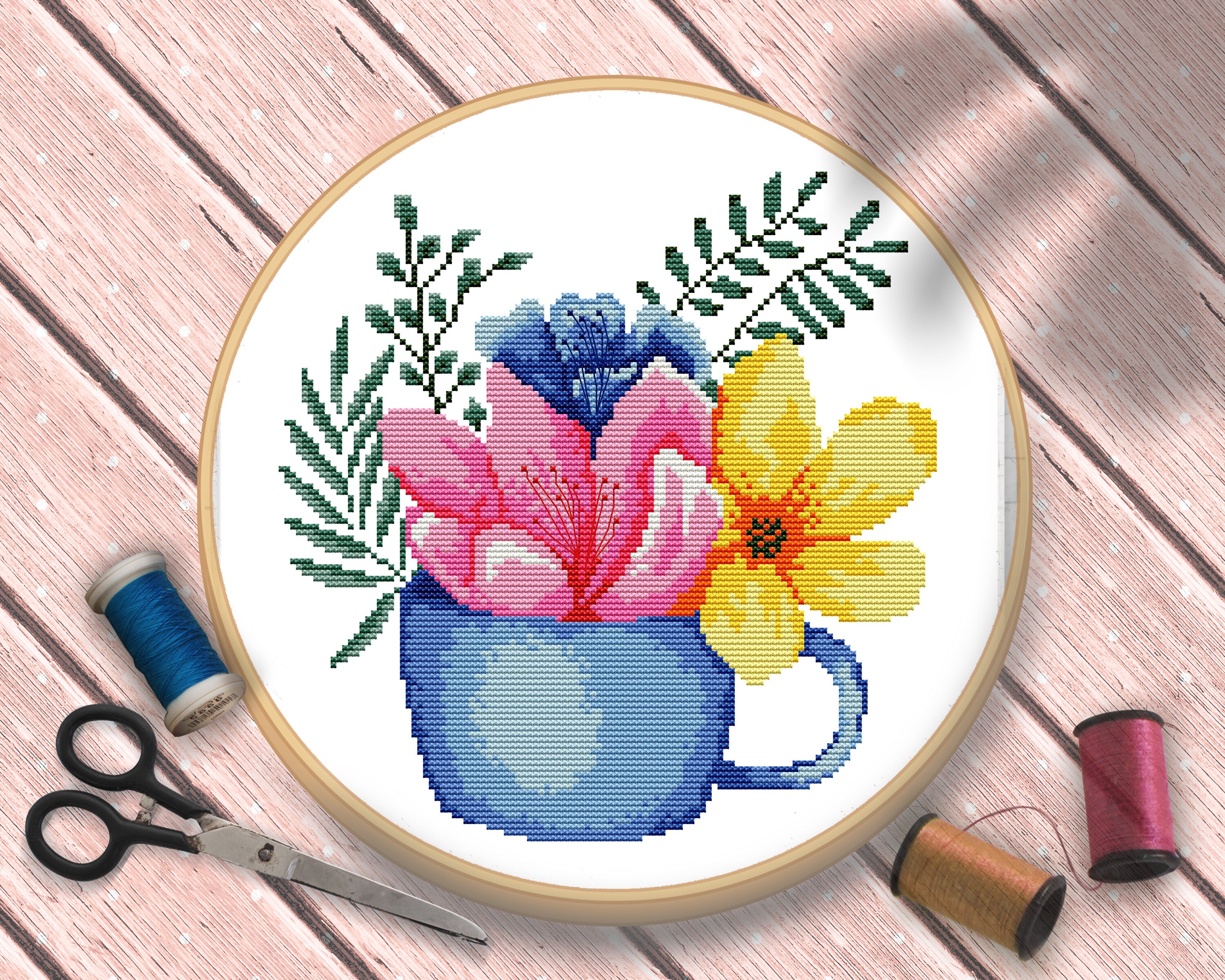 Floral Cross Stitch Pattern Flowers Cross Stitch PDF Bouquet | Etsy