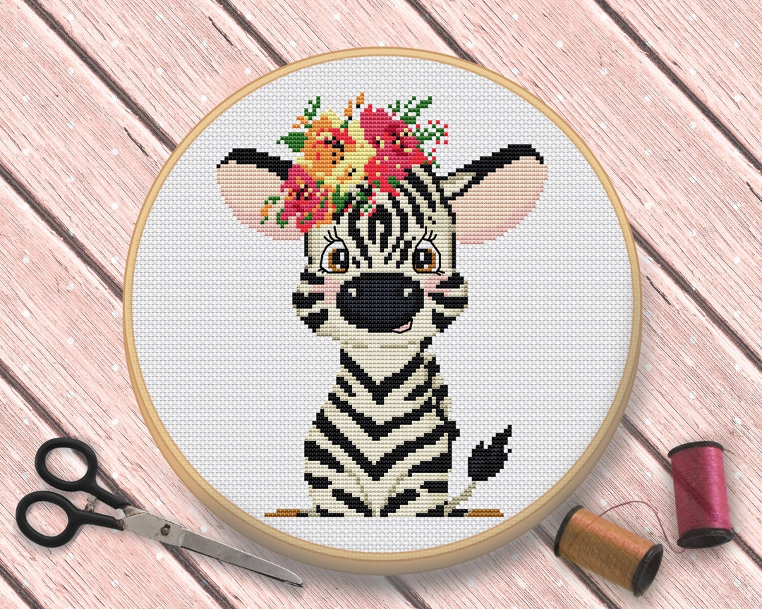 Zebra Baby Cross Stitch Pattern. Nursery Cross Stitch Pattern PDF. Baby ...