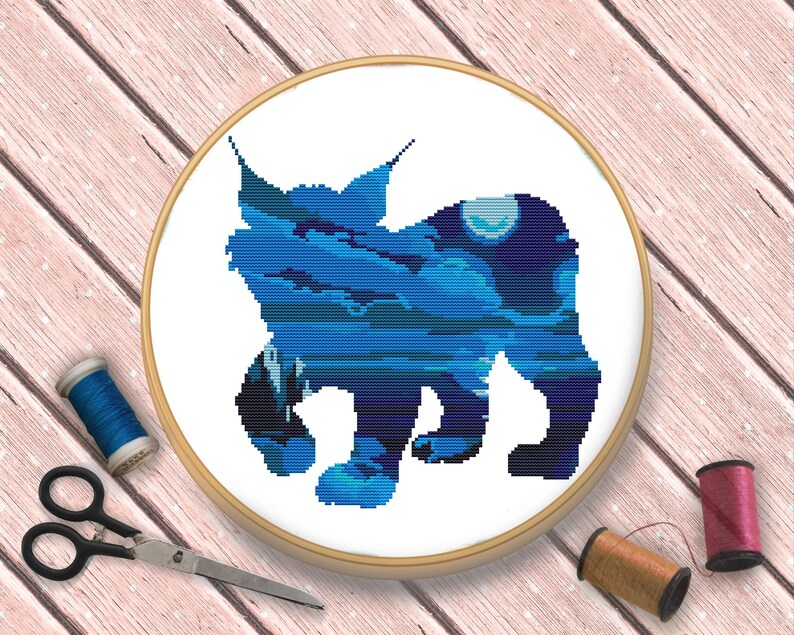 Lynx Cross Stitch Pattern Landscape Cross Stitch Cat Cross - Etsy