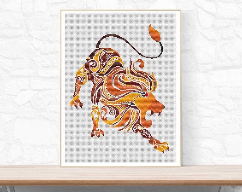 Leo Cross Stitch Pattern Astrology Cross Stitch Pattern Leo | Etsy
