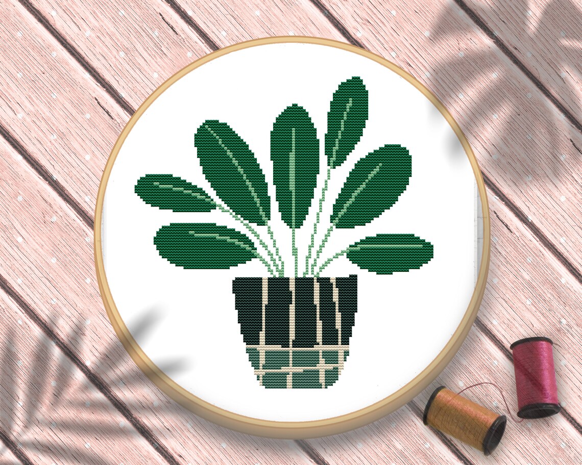 Plant Cross Stitch Pattern, Floral Cross Stitch, Botanical Cross Stitch ...