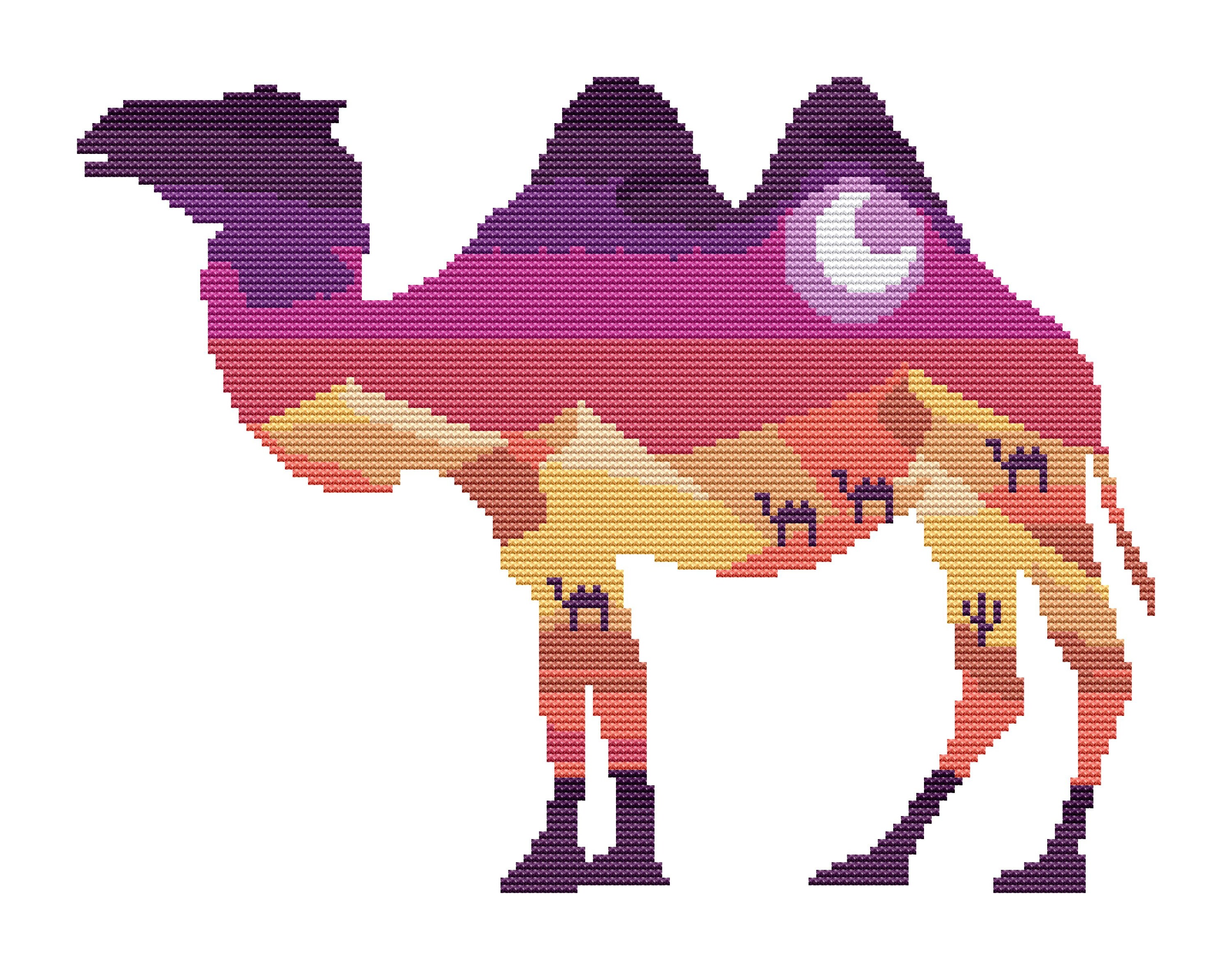 Camel Cross Stitch Pattern Desert Cross Stitch Pattern | Etsy