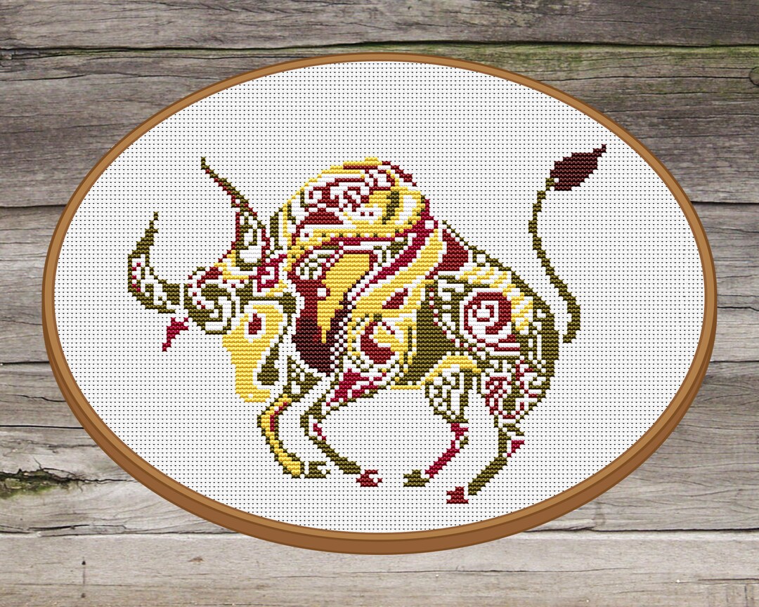 Taurus Cross Stitch Pattern, Astrology Cross Stitch Pattern, Taurus ...