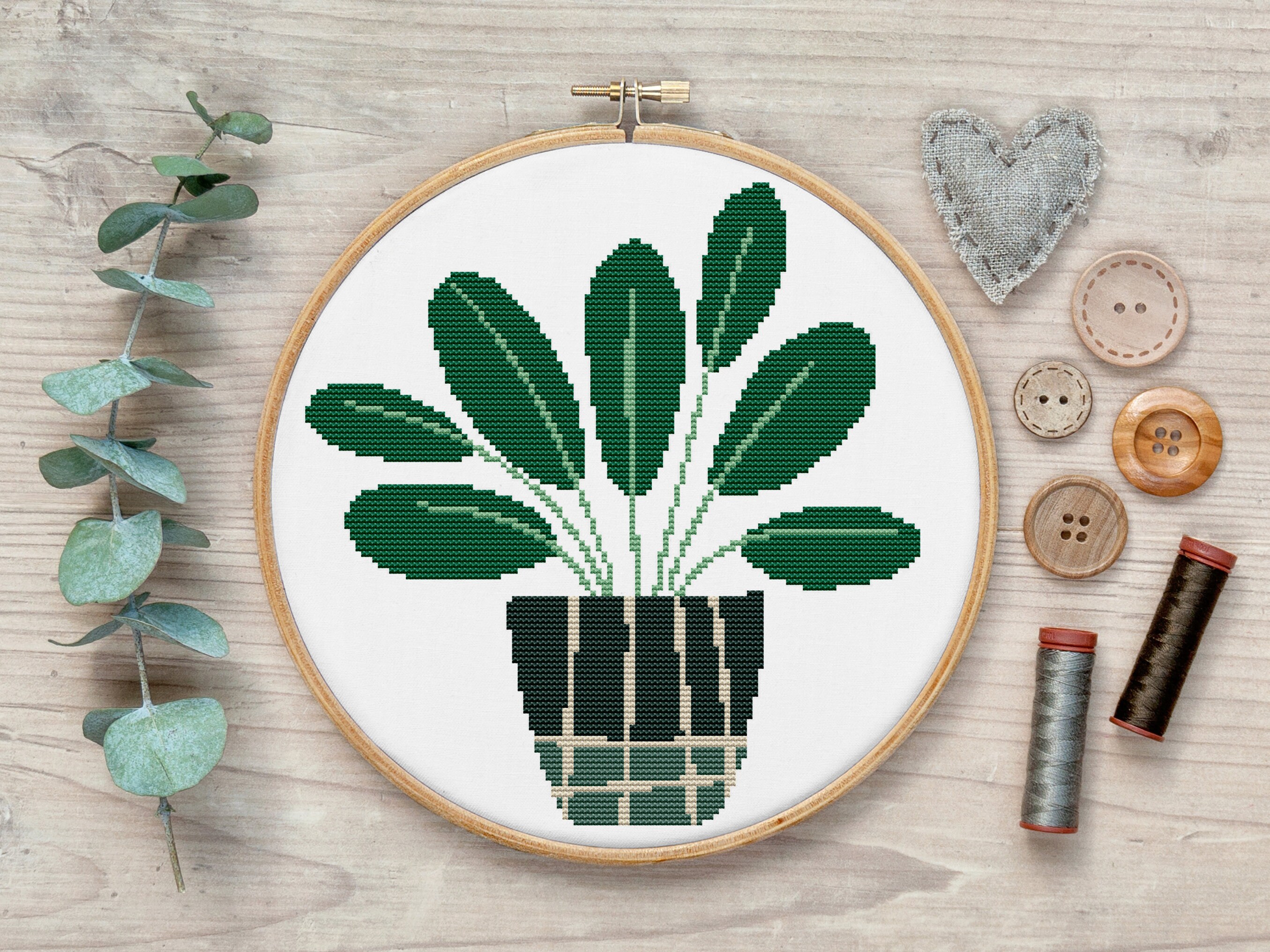 Plant Cross Stitch Pattern, Floral Cross Stitch, Botanical Cross Stitch ...