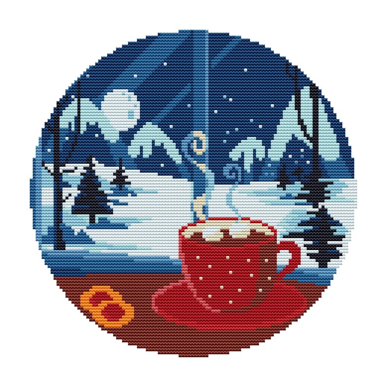 Winter Cross Stitch Pattern Winter Scene Cross Stitch - Etsy