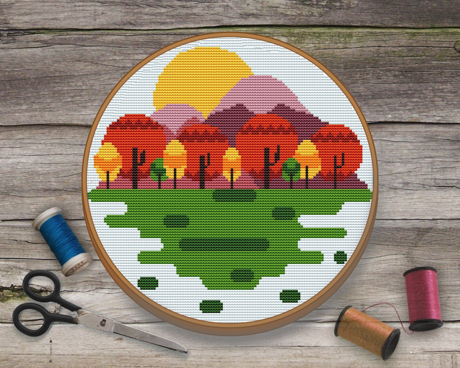 Landscape Cross Stitch Pattern, Nature Cross Stitch, Fantasy Cross ...