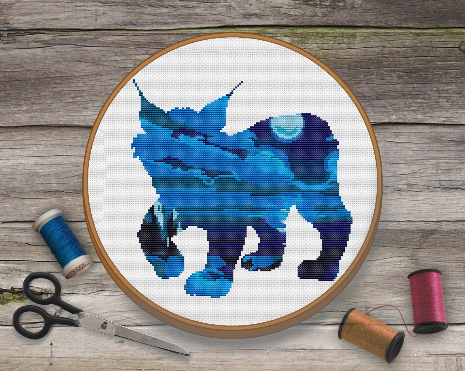 Lynx Cross Stitch Pattern Landscape Cross Stitch Cat Cross - Etsy