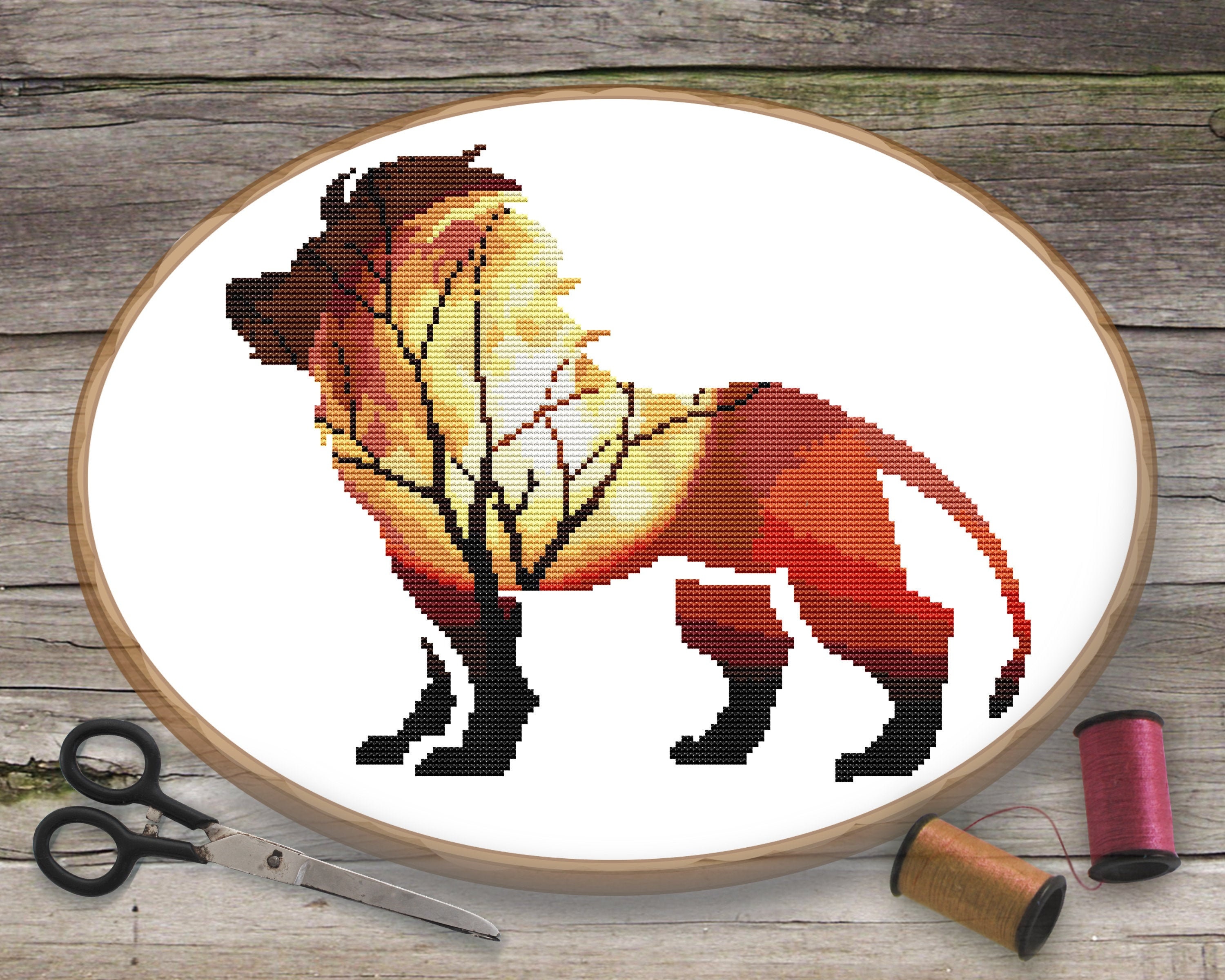 Lion Cross Stitch Animal Cross Stitch Landscape Cross - Etsy