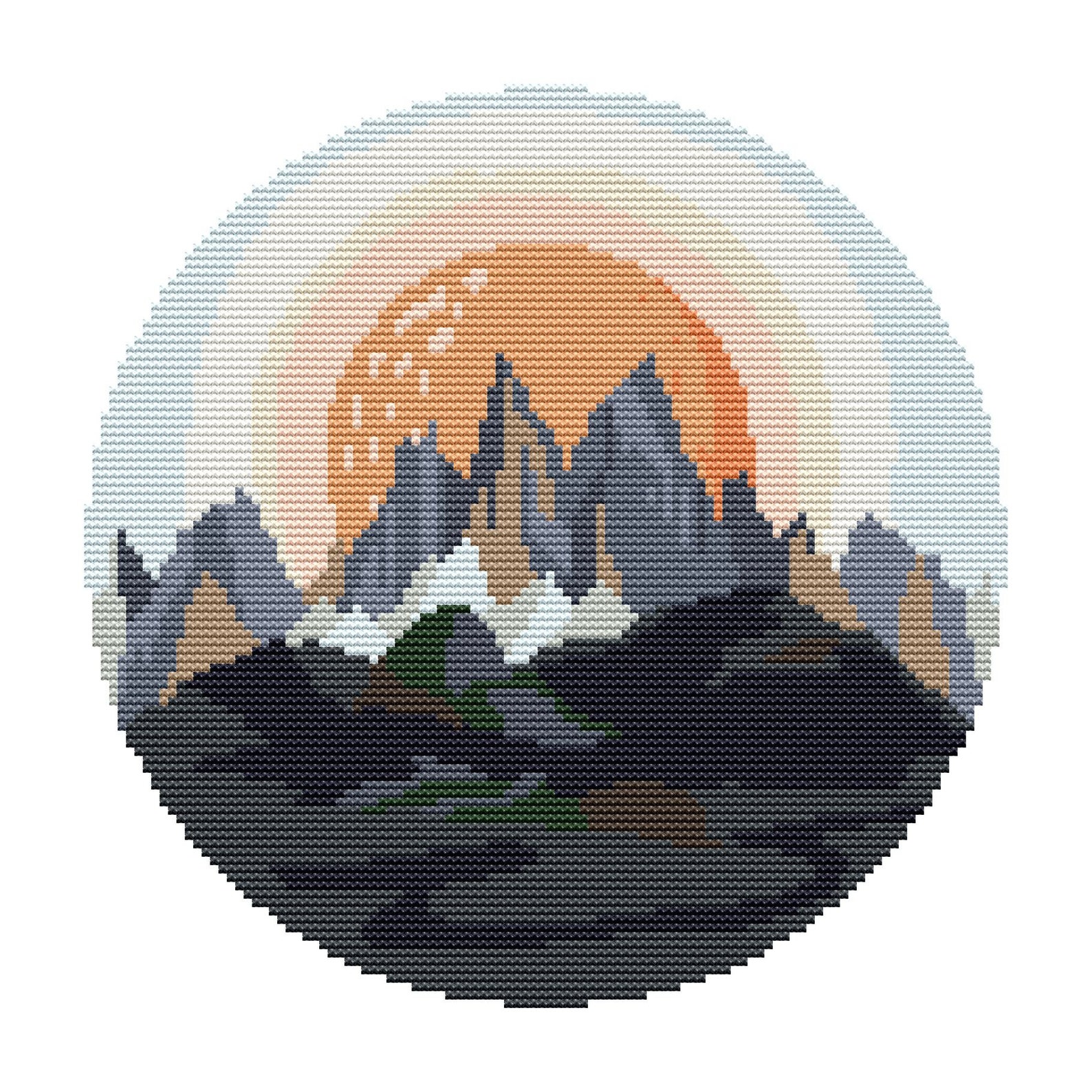 Mountains Cross Stitch Pattern Landscape Cross Stitch Nature - Etsy