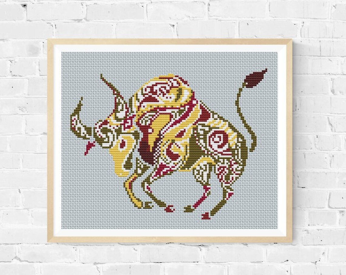 Taurus Cross Stitch Pattern Astrology Cross Stitch Pattern - Etsy