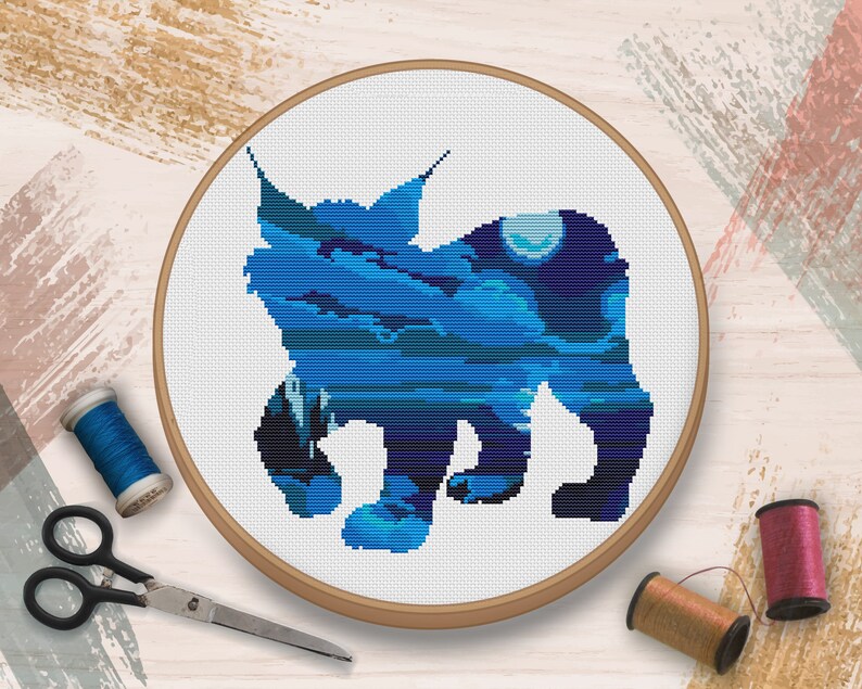 Lynx Cross Stitch Pattern Landscape Cross Stitch Cat Cross - Etsy