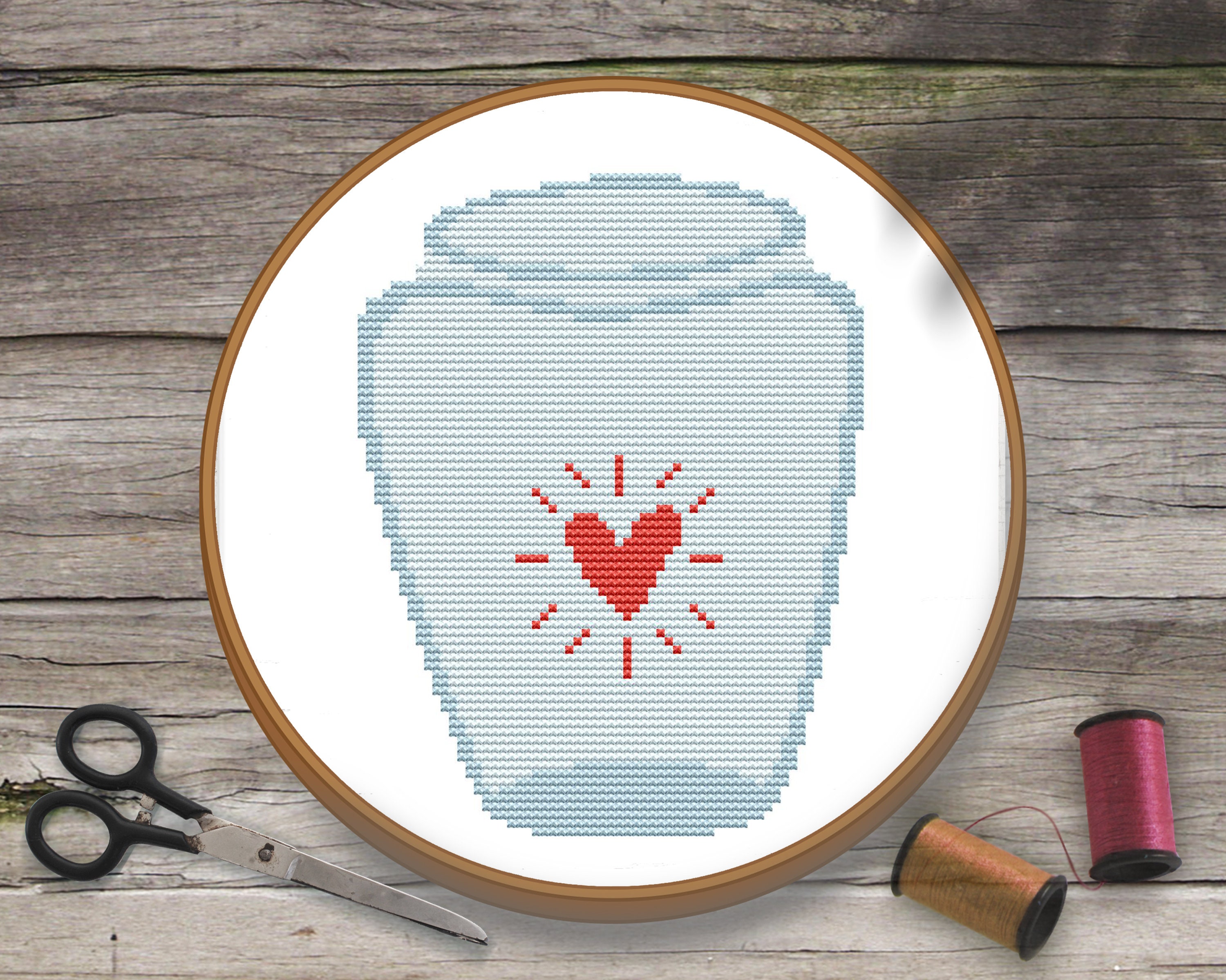 Heart Cross Stitch Pattern Heart Cute Cross Stitch Love | Etsy