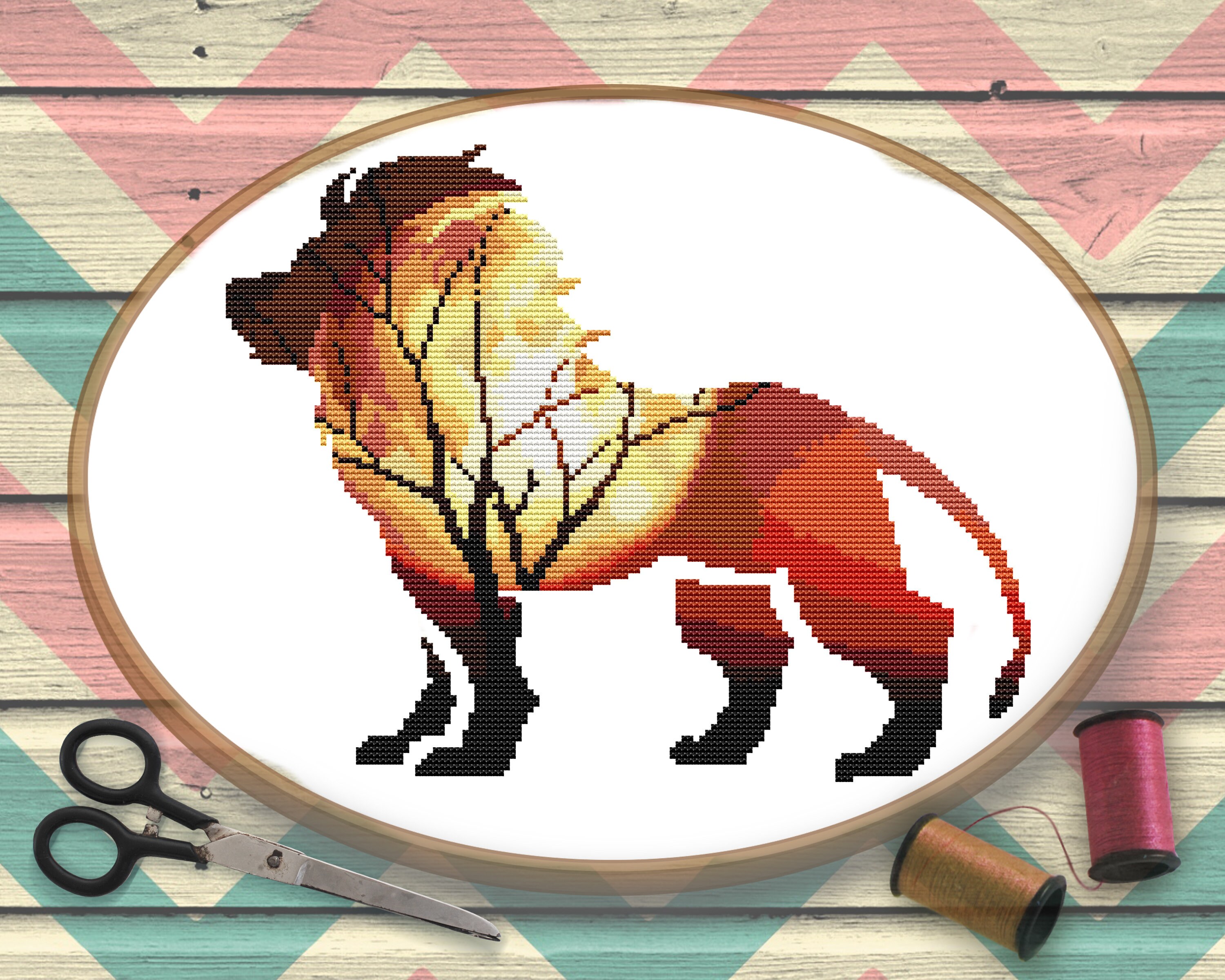 Lion Cross Stitch Animal Cross Stitch Landscape Cross - Etsy