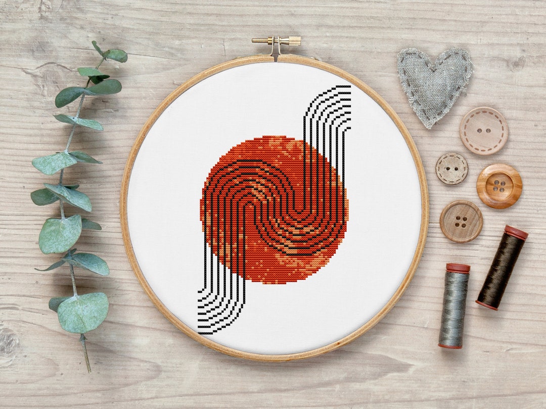 Modern Cross Stitch Pattern, Abstract Cross Stitch, Cross Stitch ...