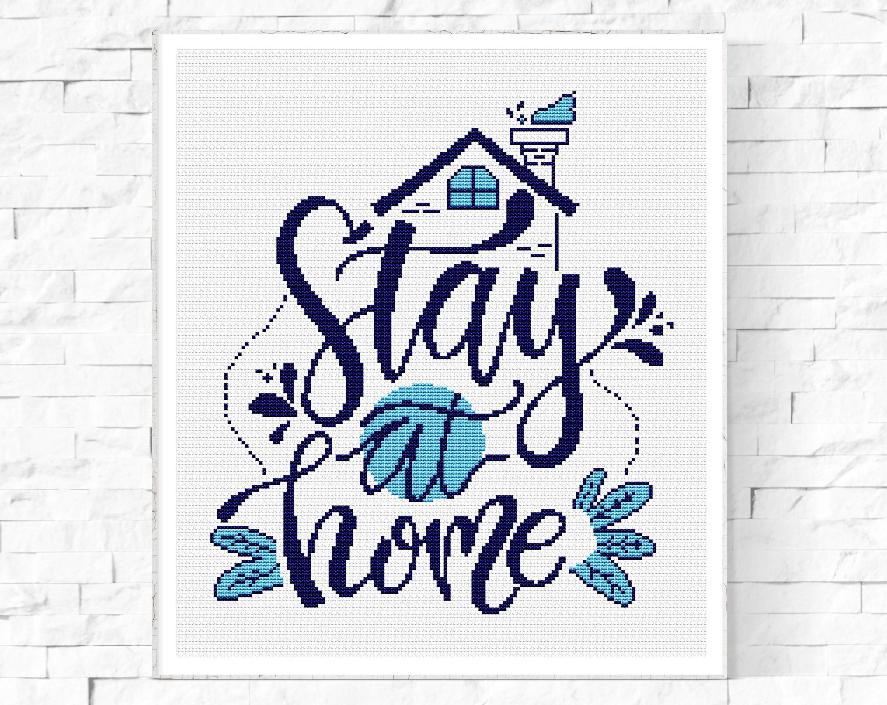 Stay at Home Cross Stitch Pattern Corona Cross Stitch - Etsy