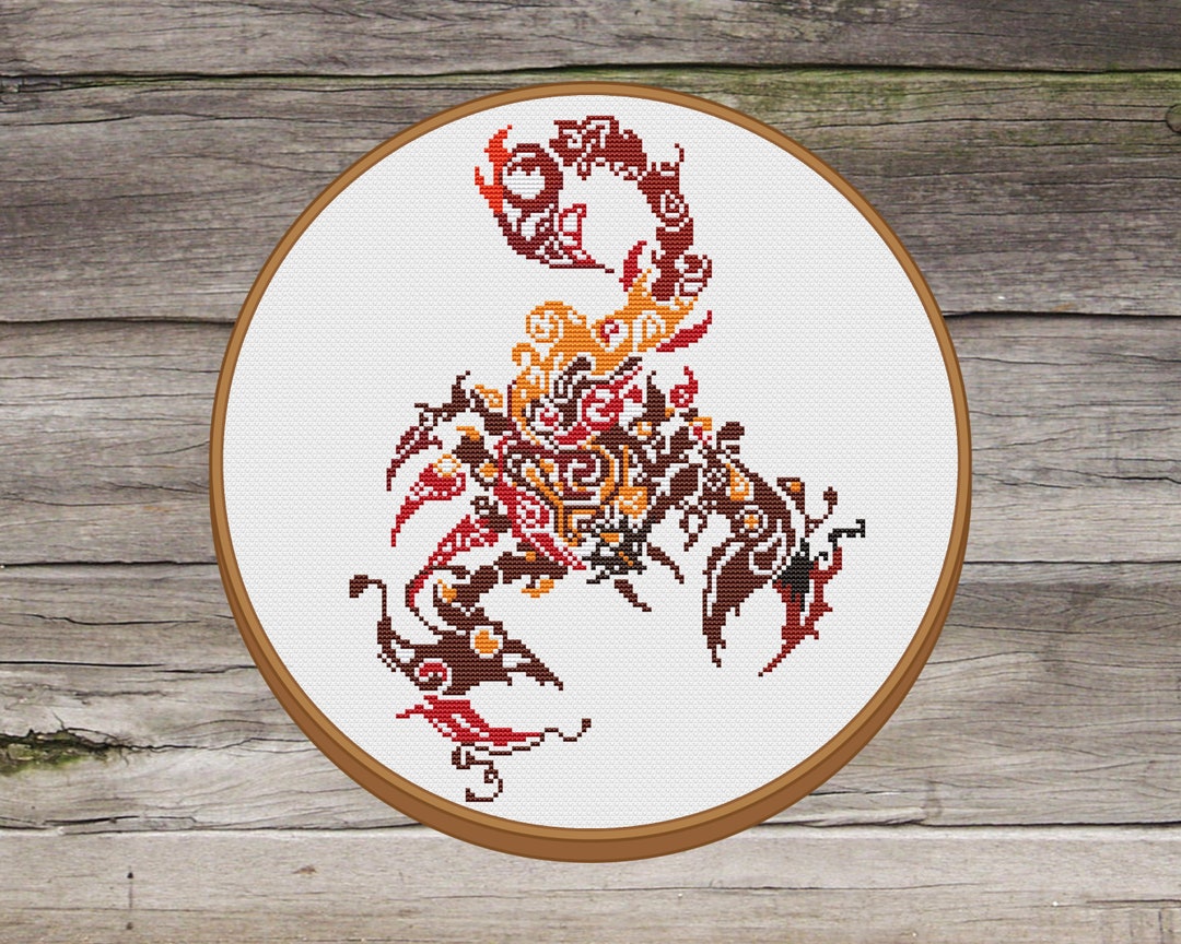 Scorpio Cross Stitch Pattern, Horoscope Sign Cross Stitch Pattern ...