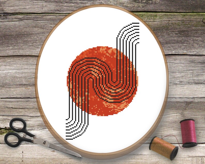 Modern Cross Stitch Pattern, Abstract Cross Stitch, Cross Stitch ...