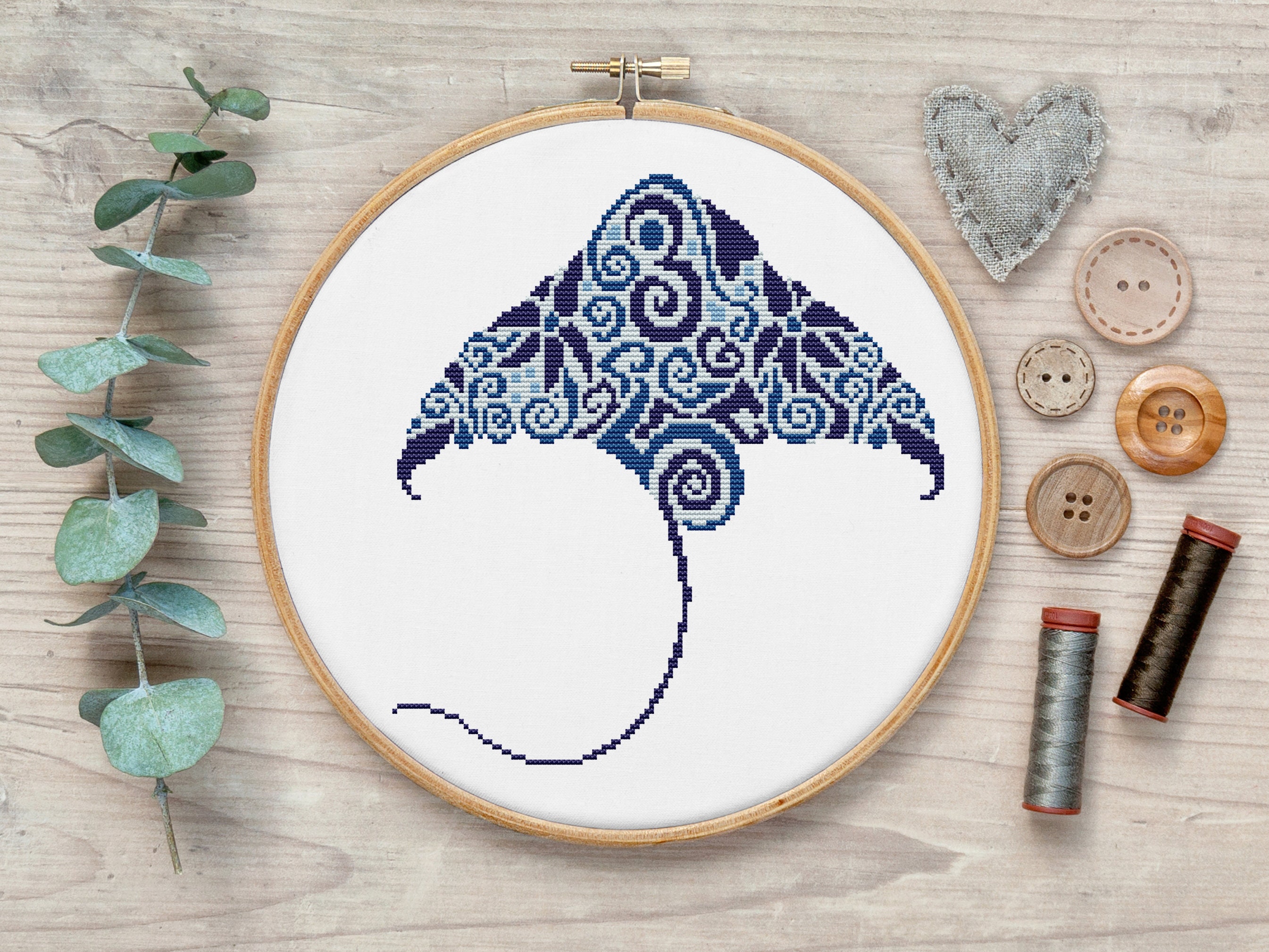 Manta Ray Cross Stitch Pattern Stingray Cross Stitch Pattern | Etsy