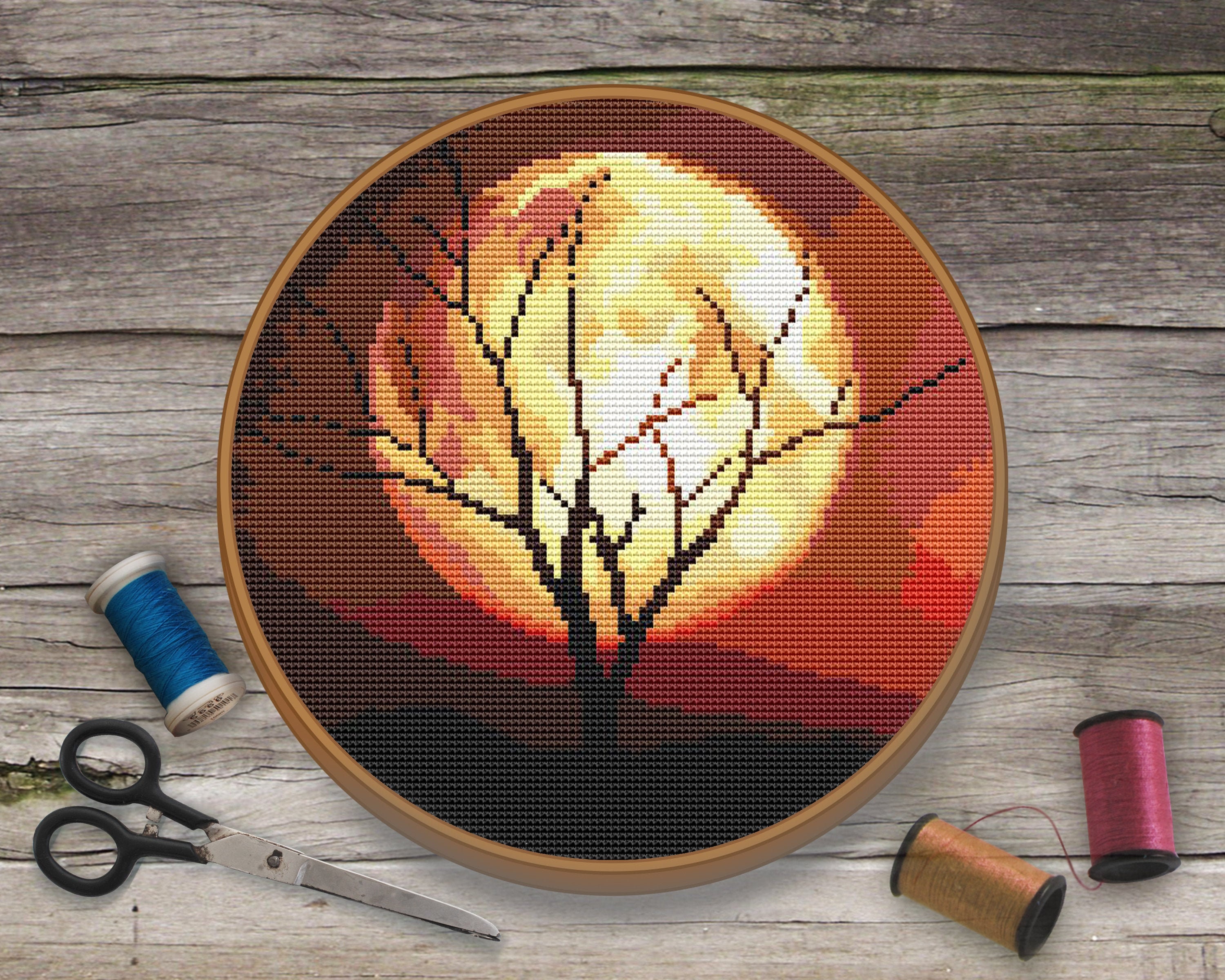 Sunset Cross Stitch Pattern Landscape Cross Stitch Pattern - Etsy