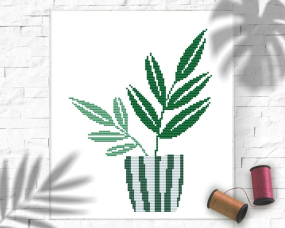 Leaves Cross Stitch Pattern Nature Cross Stitch Botanical | Etsy